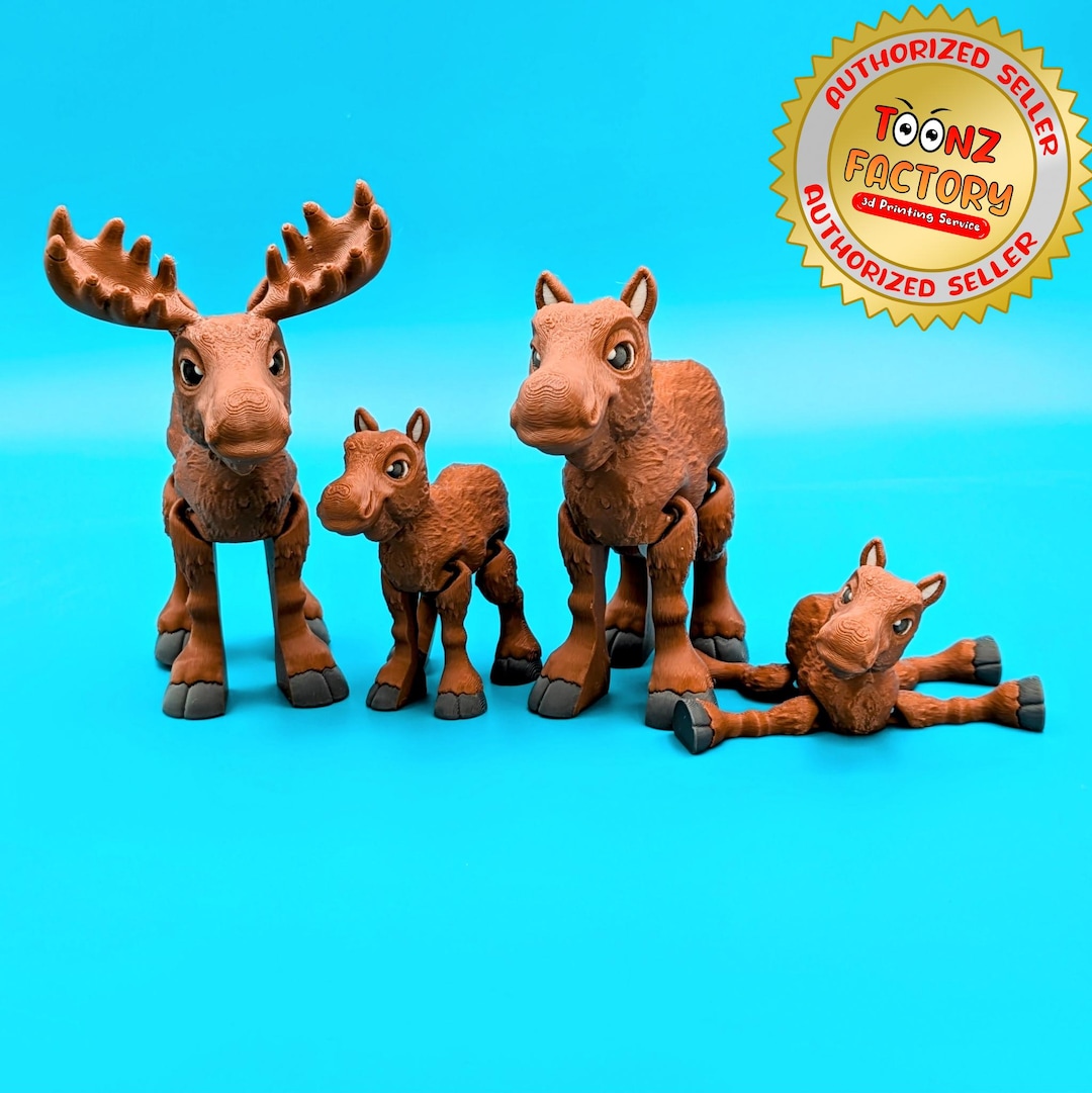 Moose Miniature Flexible Figurine - Etsy