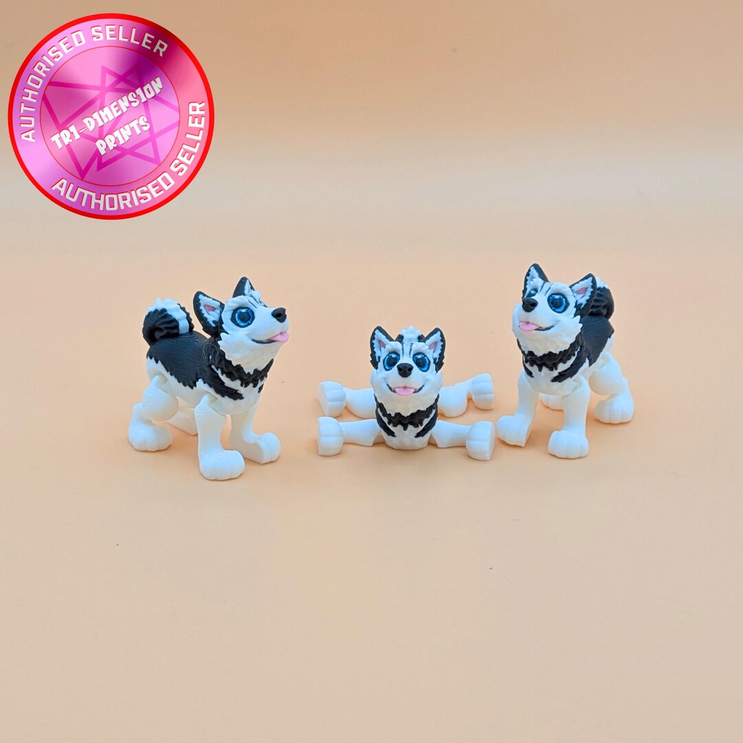 Husky Miniature Flexible Figurine - Etsy