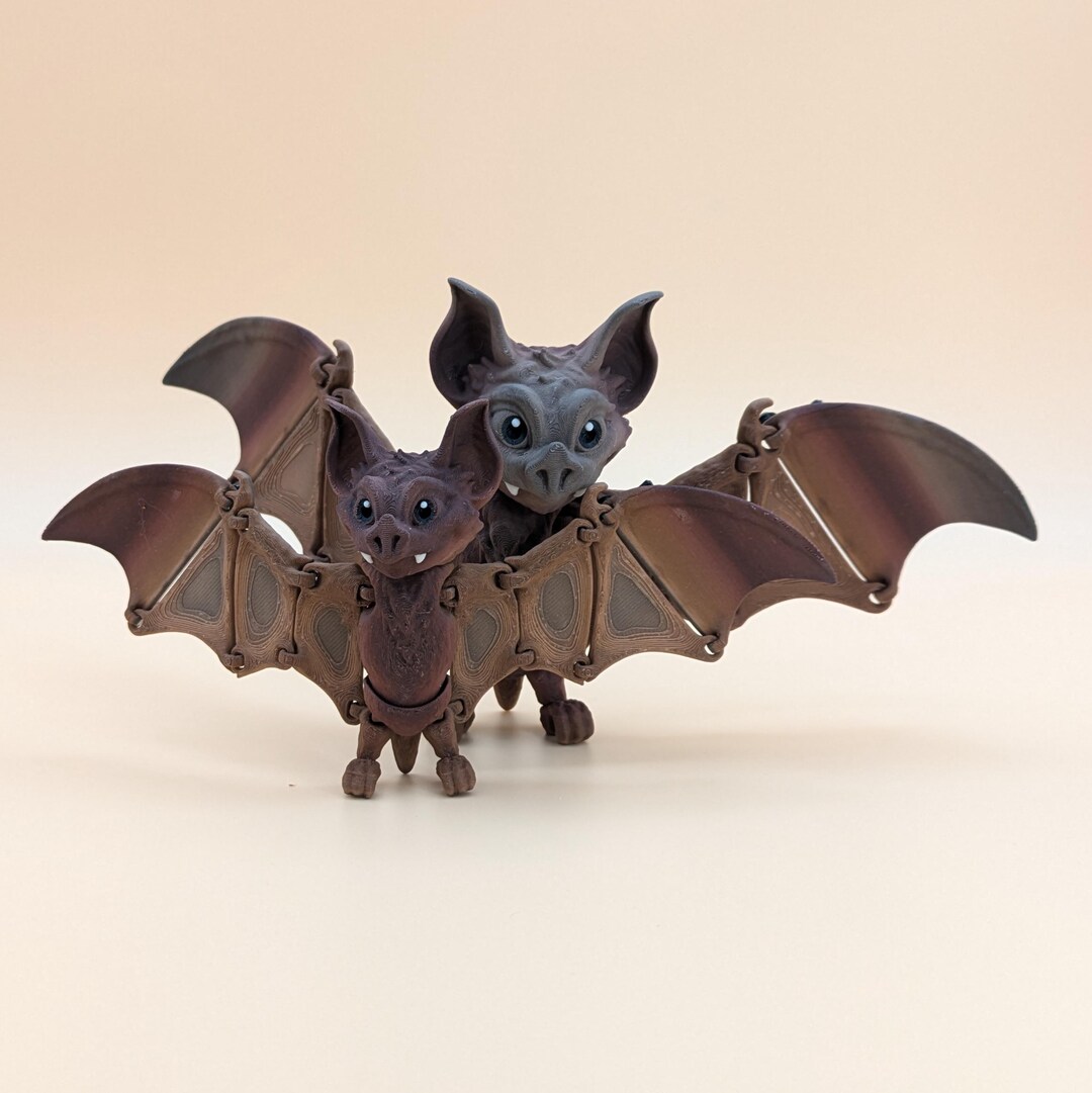 Bat Miniature Flexible Figurine - Etsy