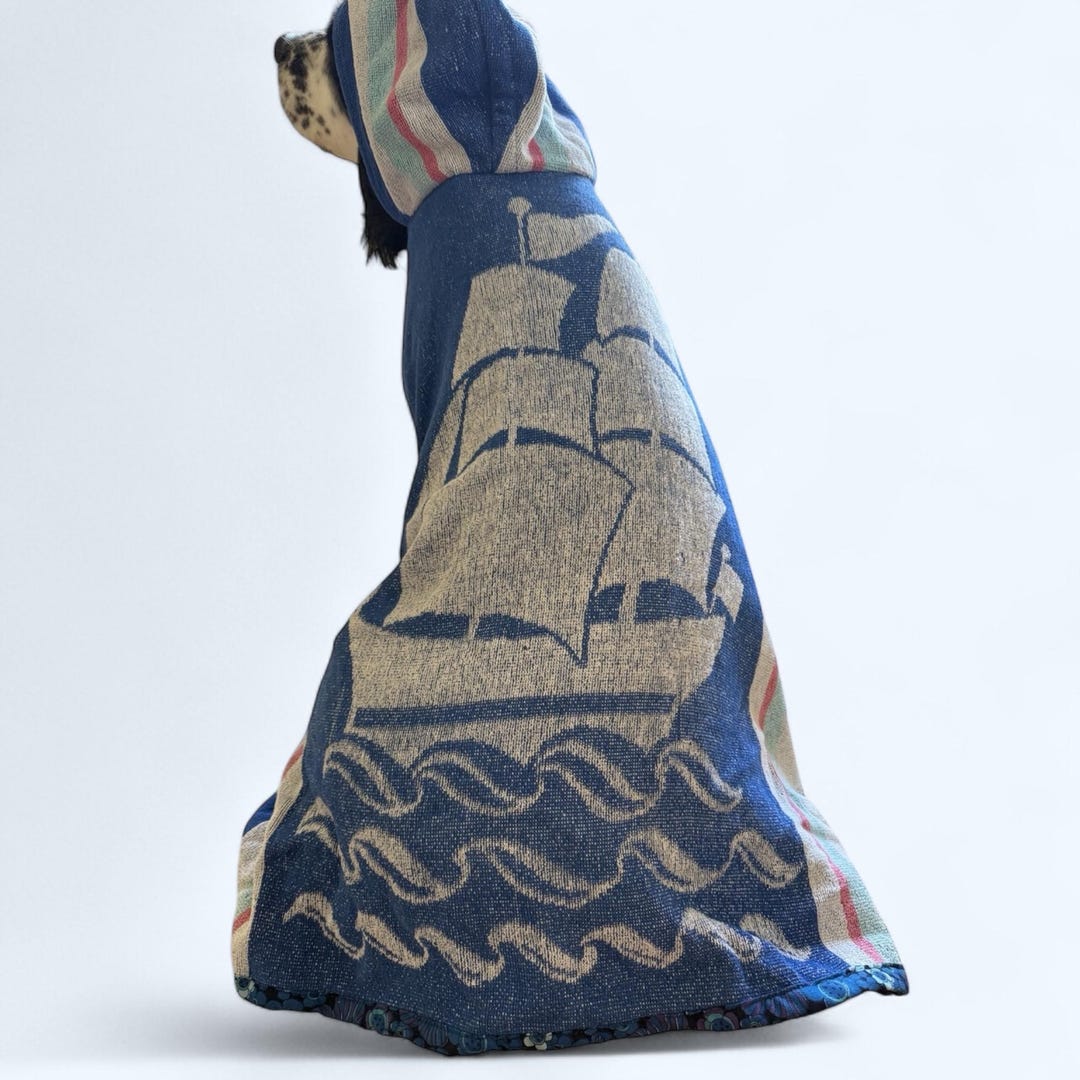 Retro Towelling Dog Jacket - Made From Vintage Towels - Eco-friendly ...