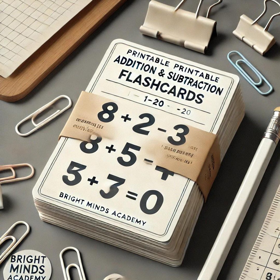 Addition & Subtraction Flashcards (1-20) | Printable Math Flashcards ...