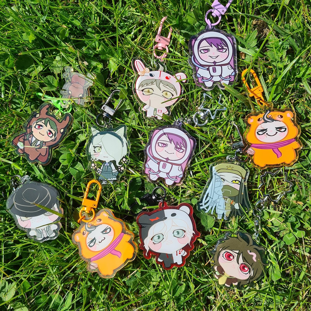 Danganronpa Chibi Keychains, Kaito, Gundham, Nagito, Gonta, Fuyuhiko ...