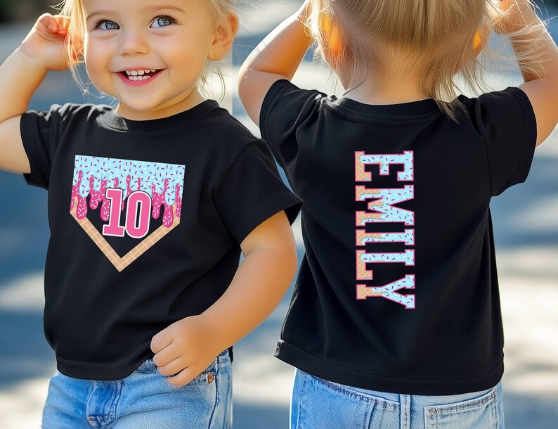 Personalized Baseball Birthday Shirt, Ice Cream Drip Tee - Etsy