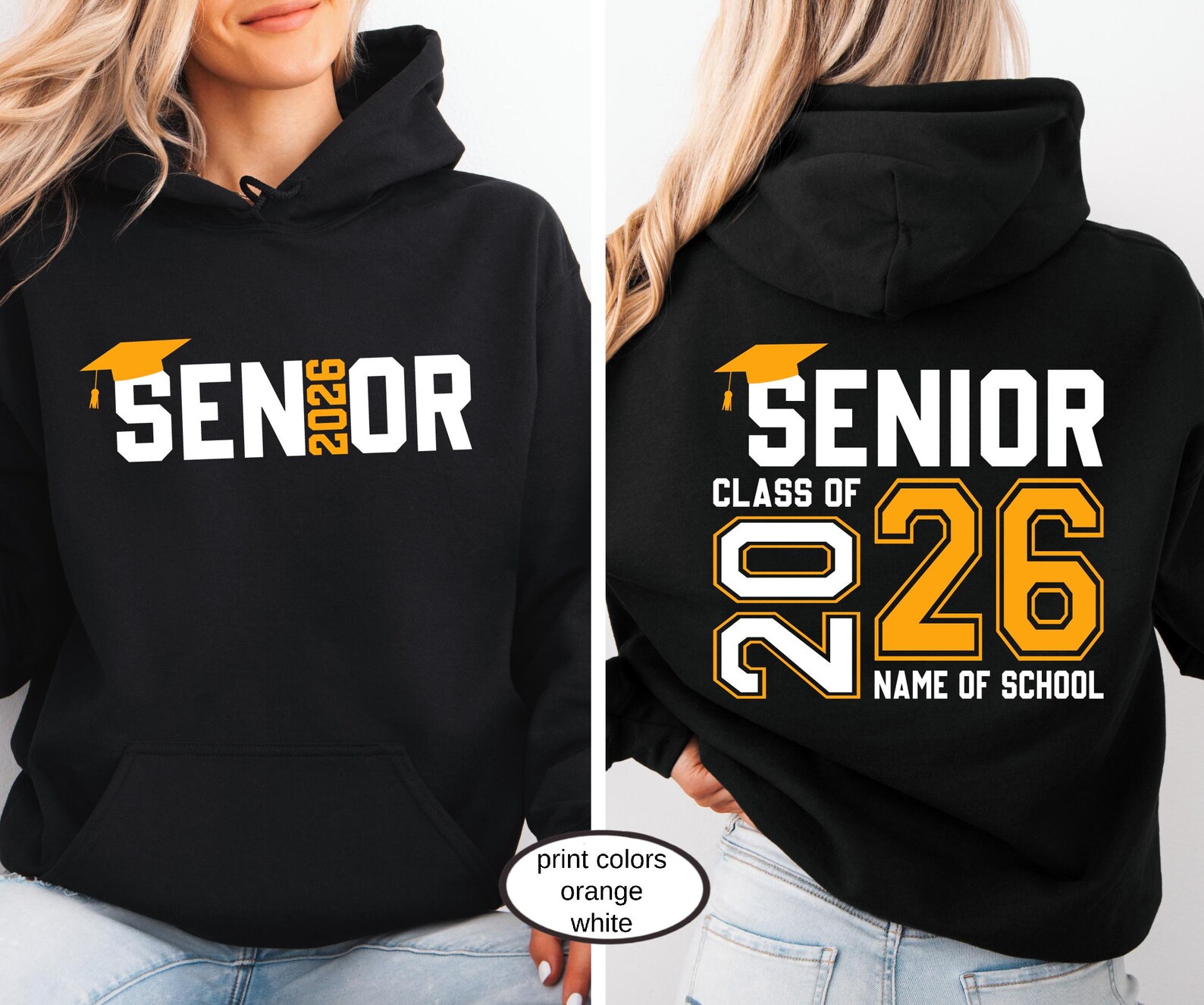 Custom Senior Class of 2026 Hoodie, High School Graduation Hoodie ...