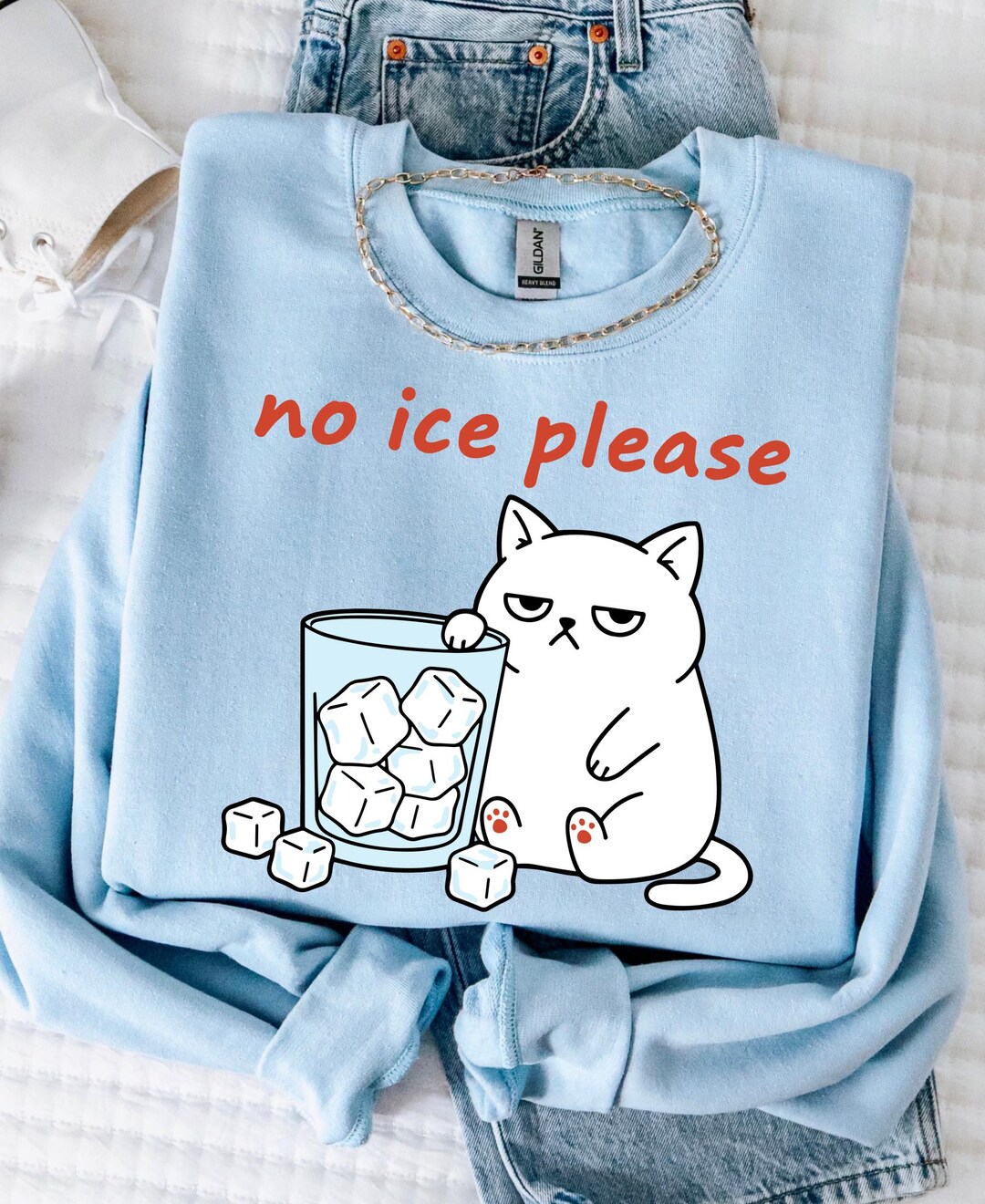 No Ice Please Sweatshirt: Funny Cat Meme Abolish ICE Tee Social Justice ...