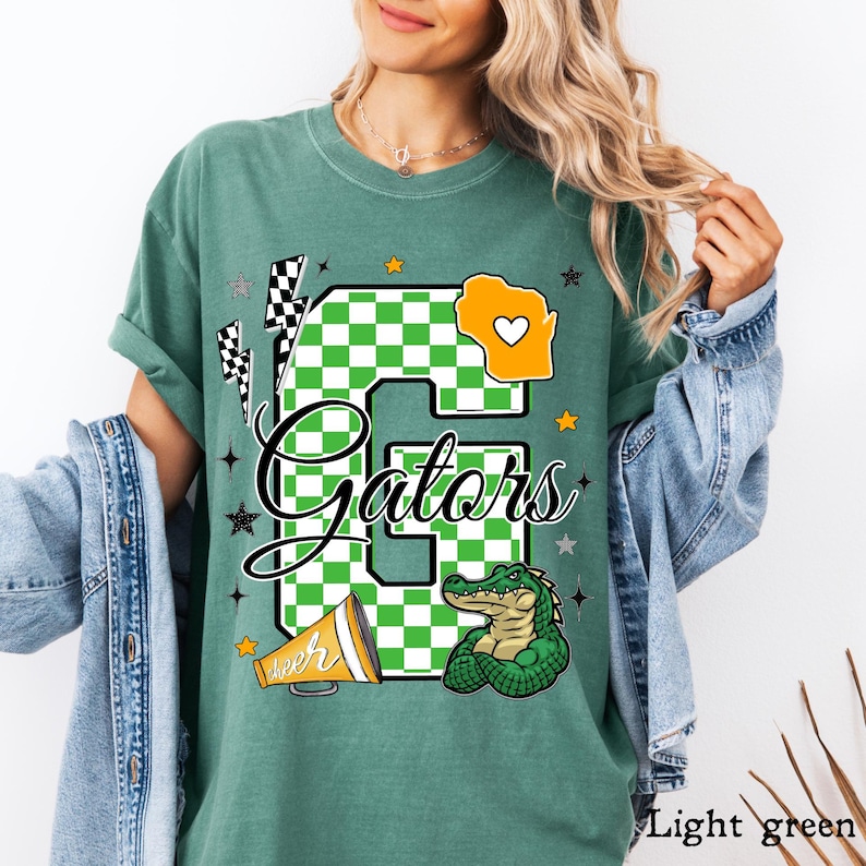 Checkered Mascot Spirit Shirt, Custom School Team Tee - Etsy