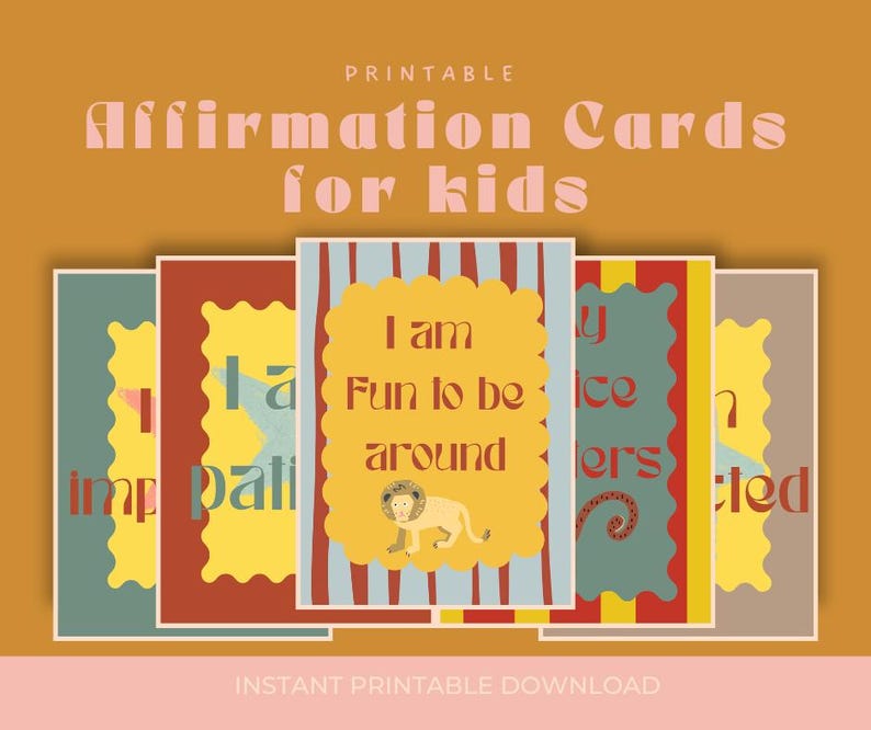 Printable Kids Affirmation Cards | Positive "i Am" Statements for ...