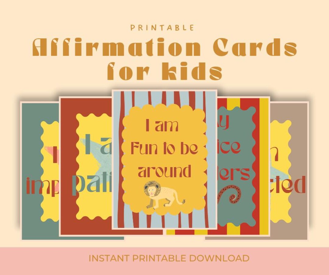 Printable Kids Affirmation Cards | Positive "i Am" Statements for ...