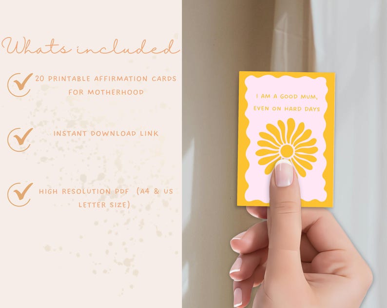 Printable Affirmation Cards for Mothers | 20 Positive Quote Cards ...