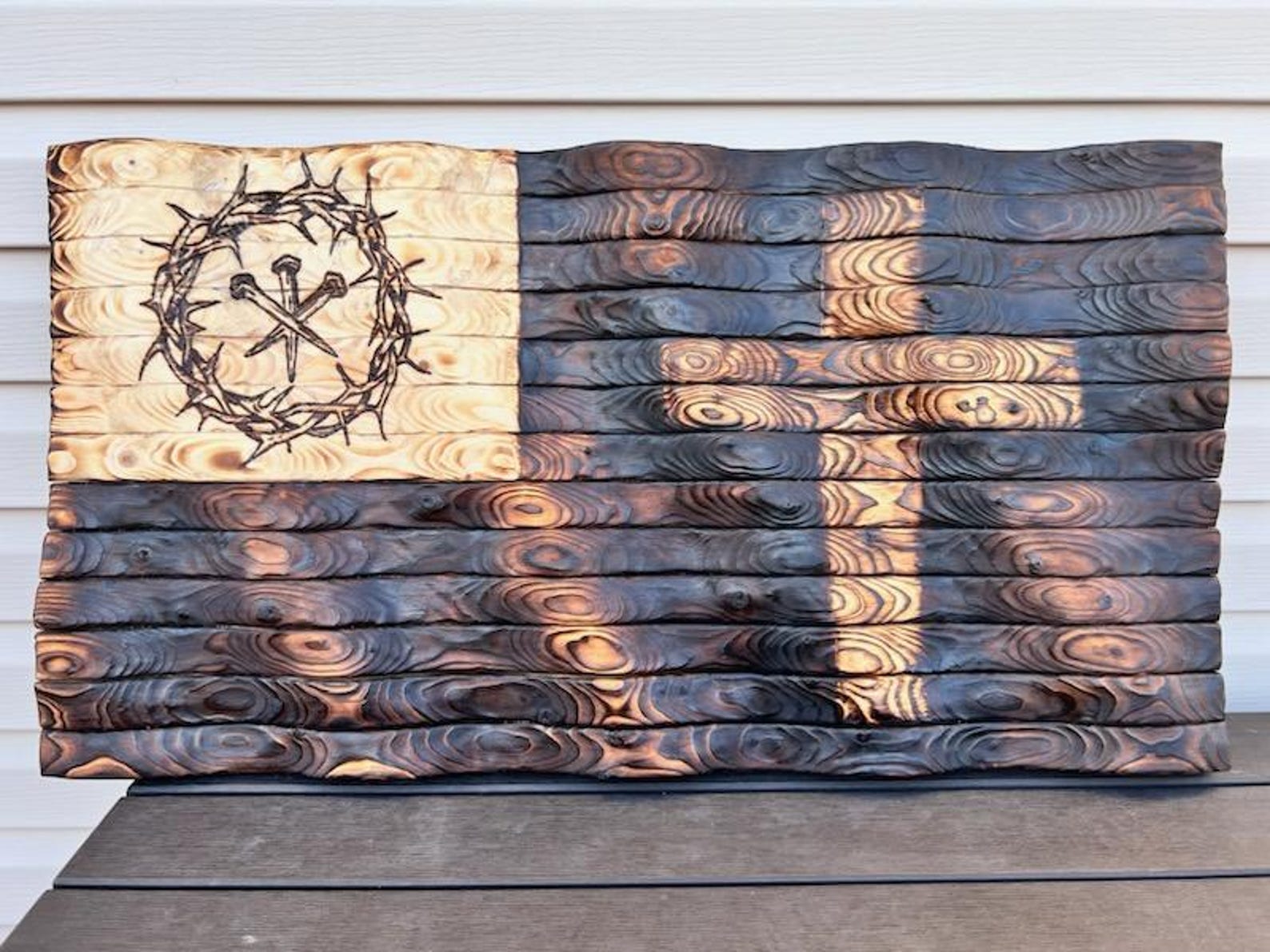 Wavy Wooden Cross Flag - Etsy