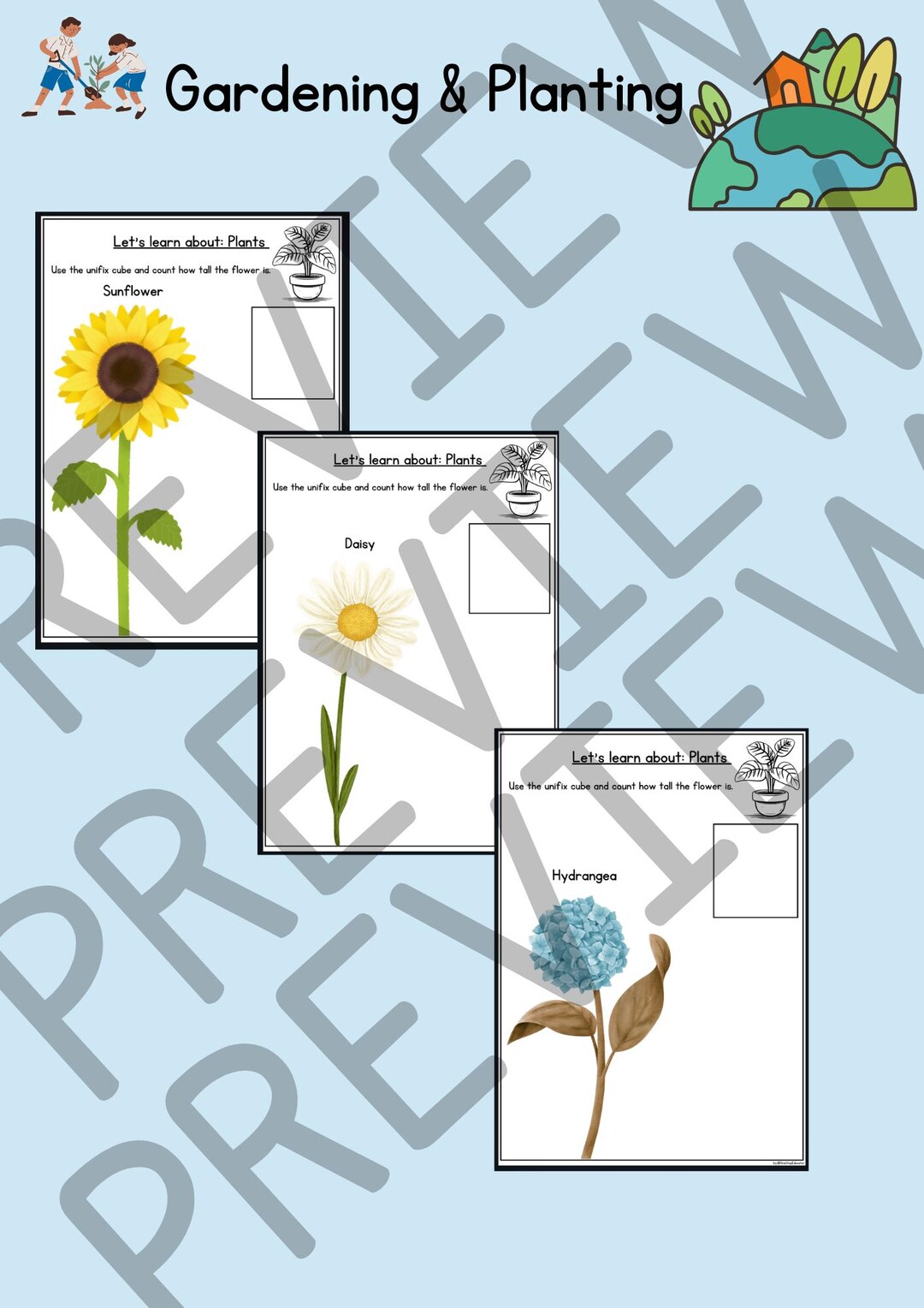 Numeracy | Counting Template | Flower Counting | Plant Counting ...