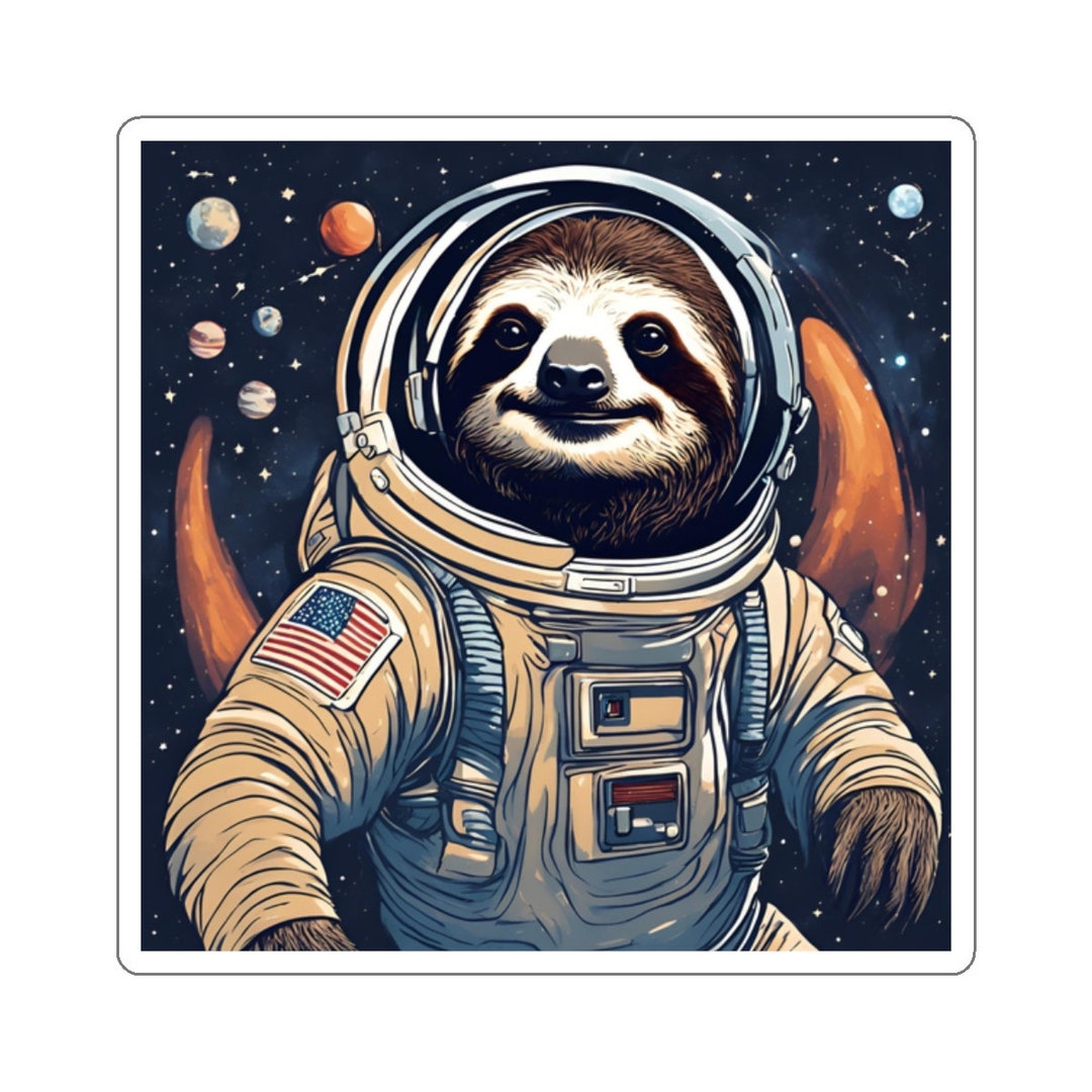 Futuristic MCM Space Sloth Kiss-cut INDOOR Sticker - Etsy