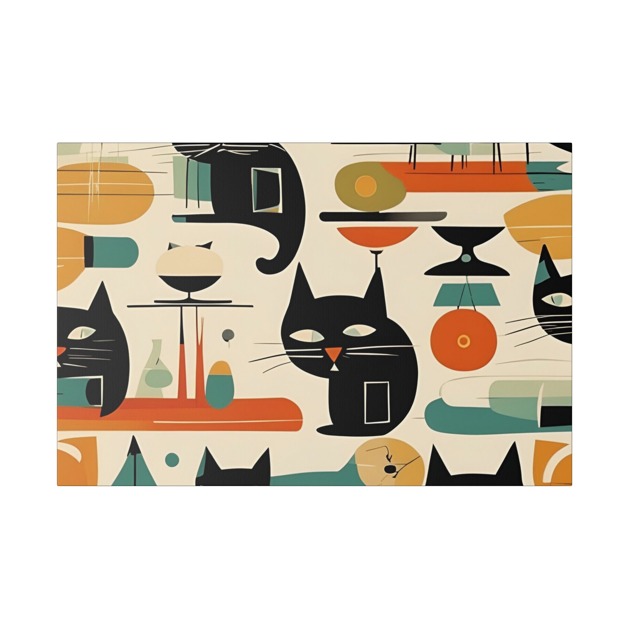 Futuristic MCM Space Kitty Cat Matte Canvas, Stretched, 0.75 - Etsy