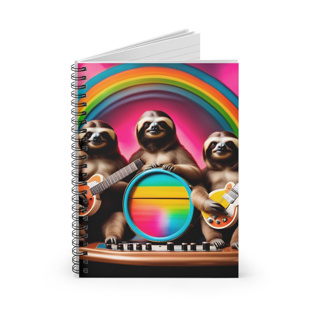 Futuristic MCM Atomic Rainbow Sloths in a Space Band Art Spiral ...