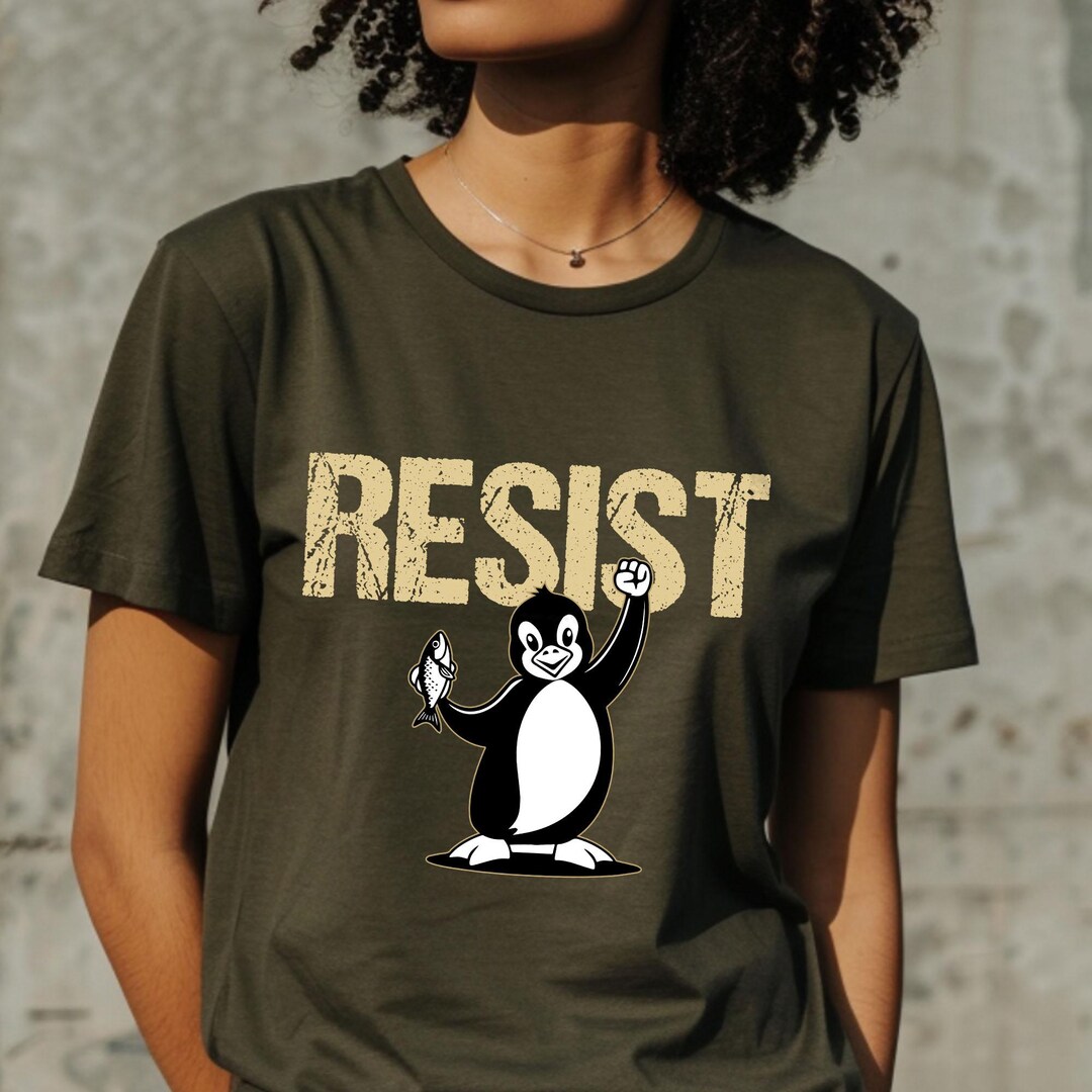 Penguins RESIST SVG PNG, Flippers up ,funny Protest Against Tariffs ...