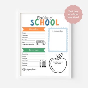 First Day of School Interview, Back to School Printable, Back to School ...