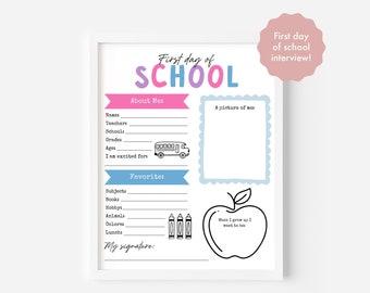 First Day of School Printable, Last Day of School, Back to School ...