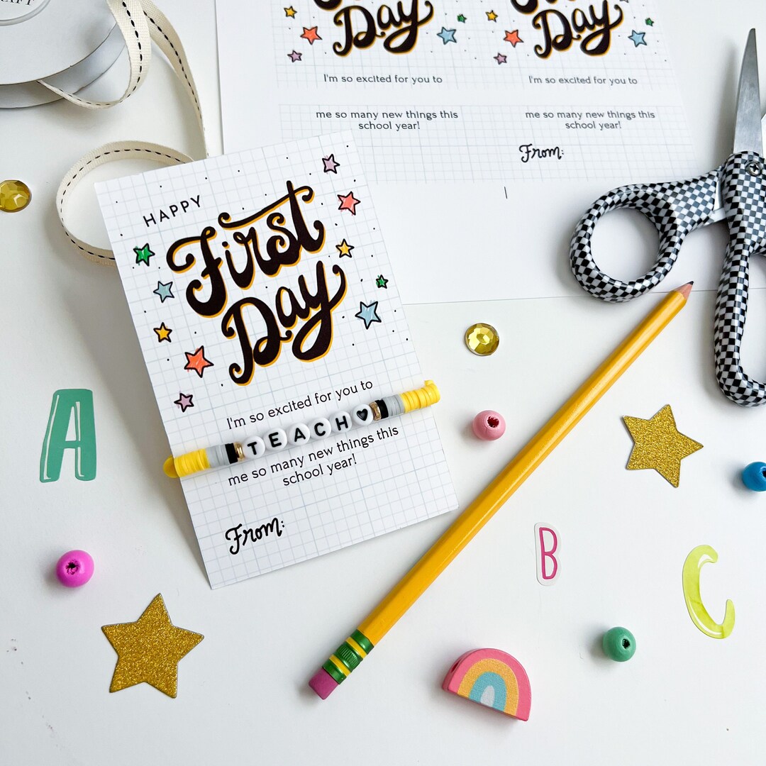 Teacher Gift Tags Printable First Day of School, Back to School Gift ...