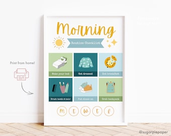 Children's Morning Checklist Routine - Etsy