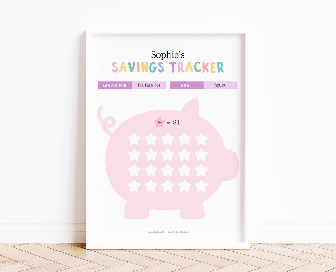 Savings Tracker, Summer Printables for Kids, Savings Challenge ...