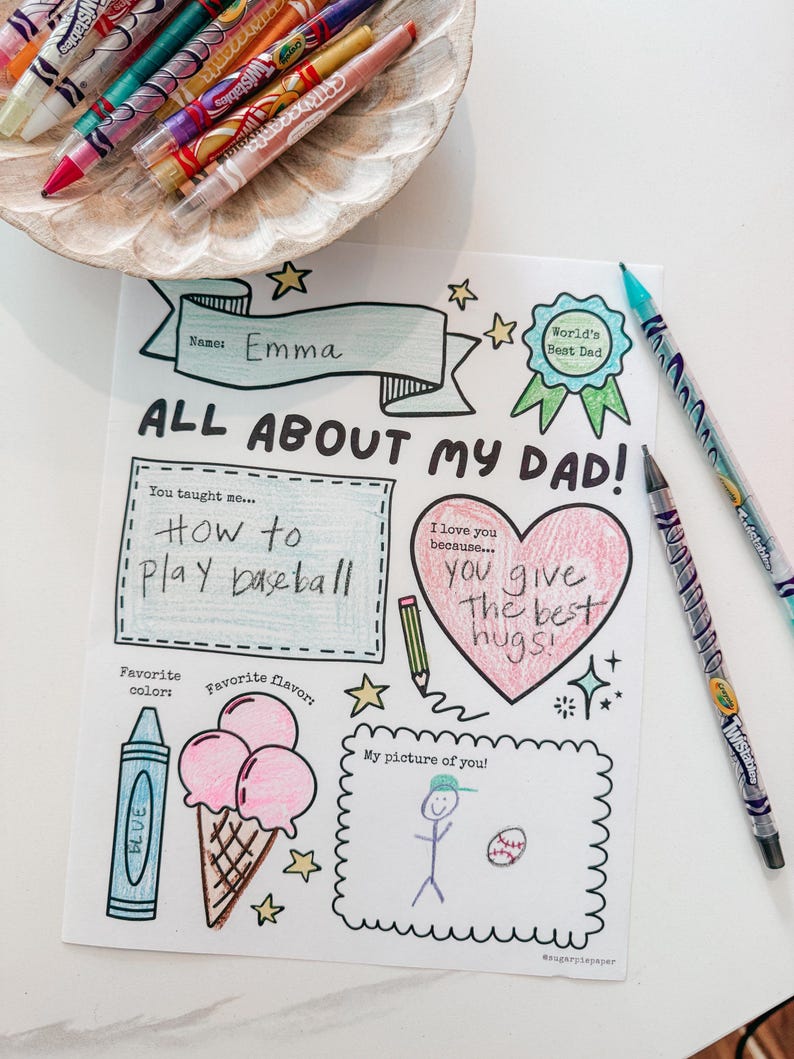 Fathers Day Gift From Kids, Fathers Day Printable Download, All About ...