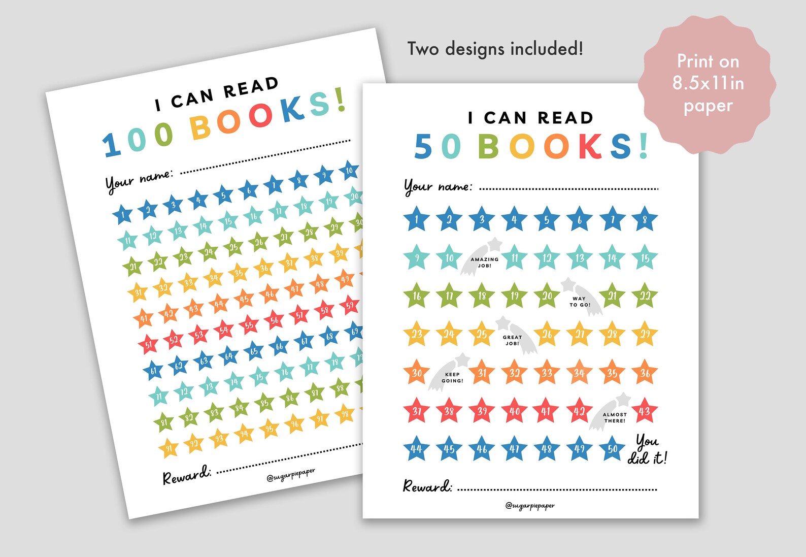 Reading Challenge Chart Homeschool Printables Summerkids - Etsy