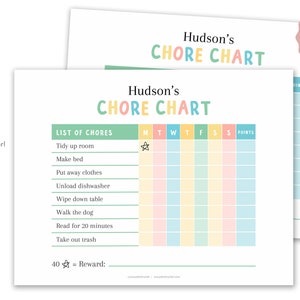 Summer Chore Chart for Kids, Responsibility Chart, Printable Checklist ...