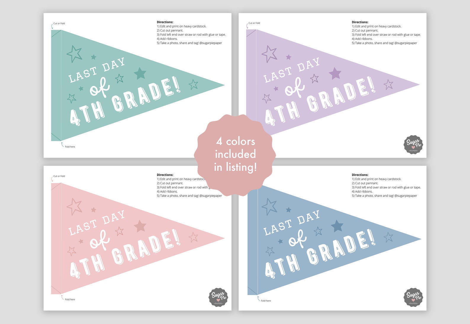Last Day of 4th Grade, End of School Year, Classroom Sign Printable ...