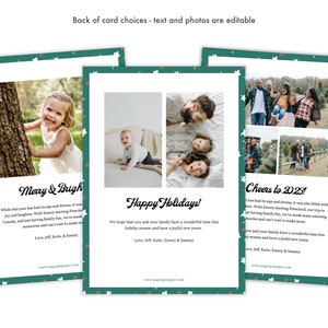 Family Christmas Cards Template, Editable Holiday Card Photos, Merry ...