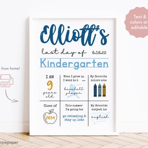 End of the Year Printable Last Day of School Sign School | Etsy