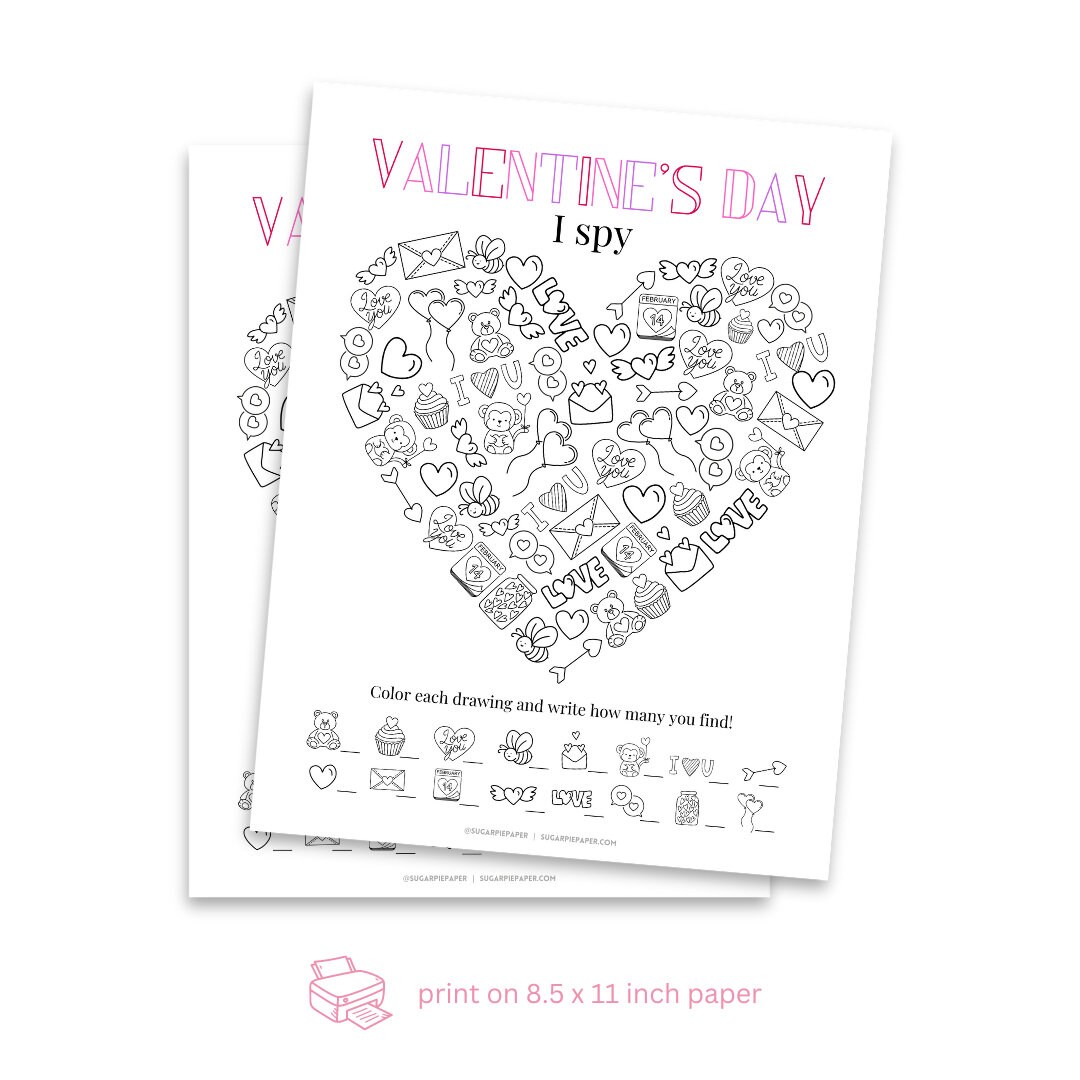Kids Valentine Activities, I Spy Valentine Printable, School Valentine ...