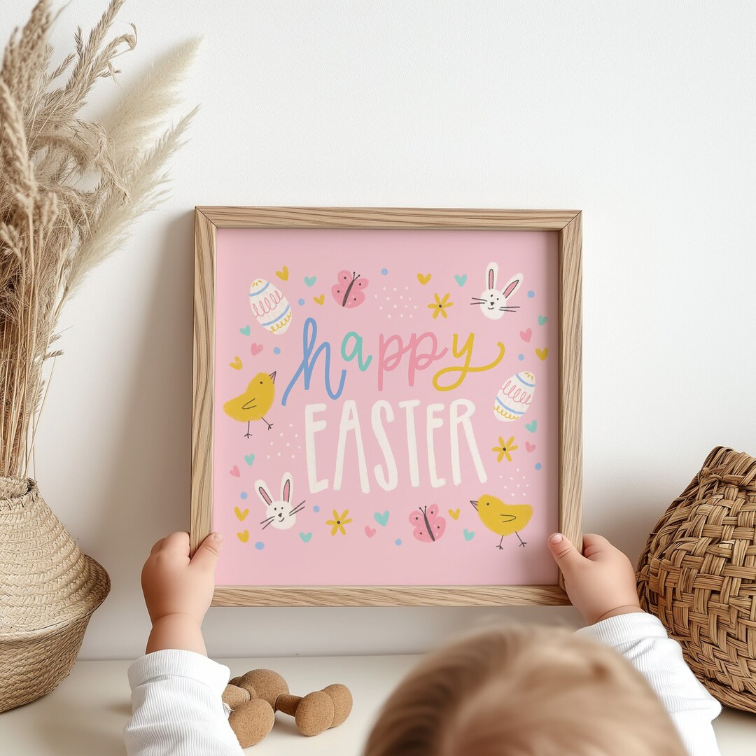 Easter Art Print Download, Happy Easter Printable Wall Art, Easter ...