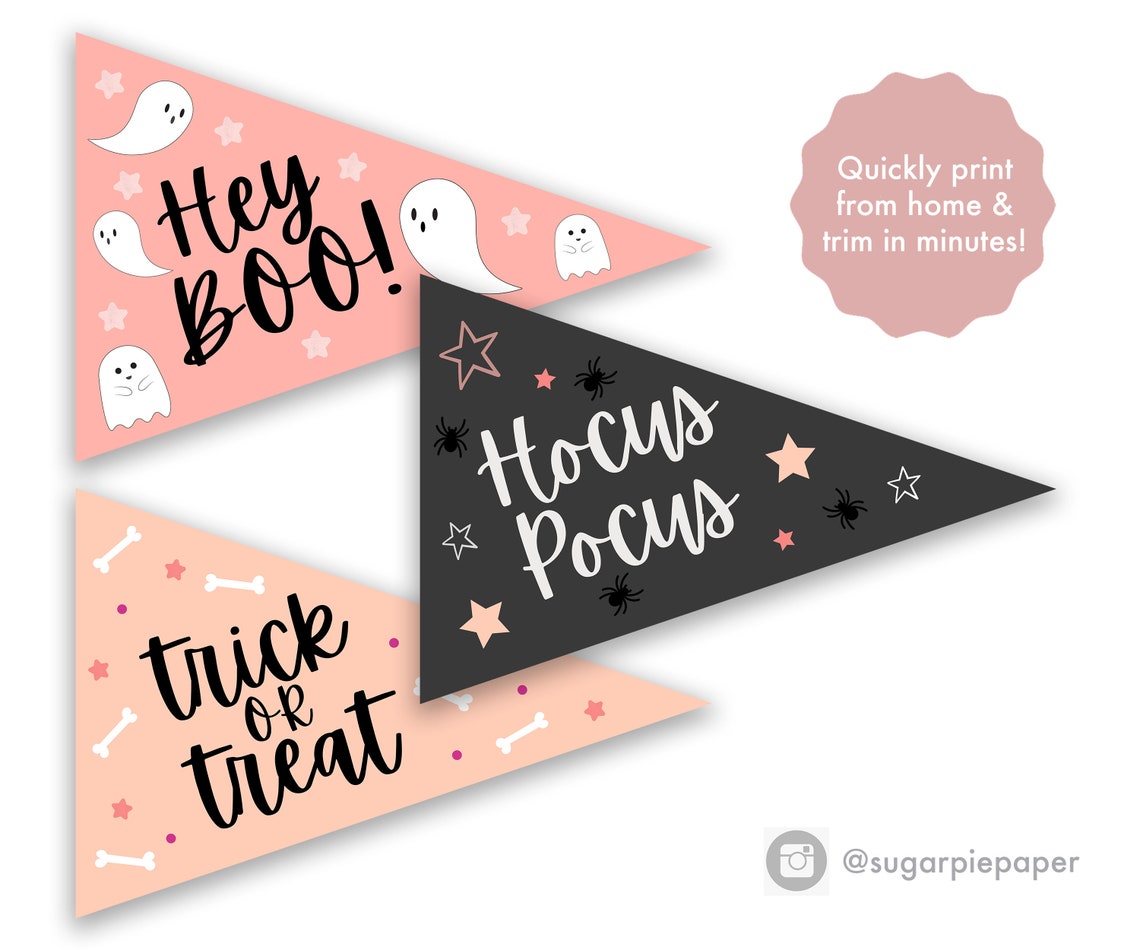 Halloween Pennant Flag Printable Halloween Photo Props - Etsy