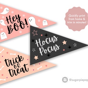 Halloween Pennant Flag Printable Halloween Photo Props - Etsy