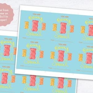Gummy Bear Valentines Card, Class Valentine Day Gifts, School Valentine ...