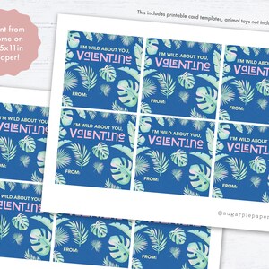 School Valentines Printable, Jungle Valentine Cards, Classroom ...