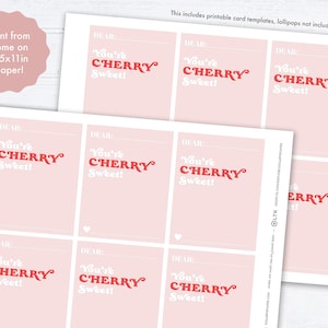 Cherry Valentine Printable, Cherries Valentine, Classroom Valentines ...