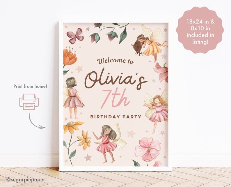 Fairy Birthday Party Decorations Birthday Banner Girl Garden - Etsy