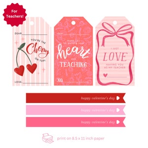Teacher Valentine Gift Tag Printable, Valentine Teacher Gift Ideas ...