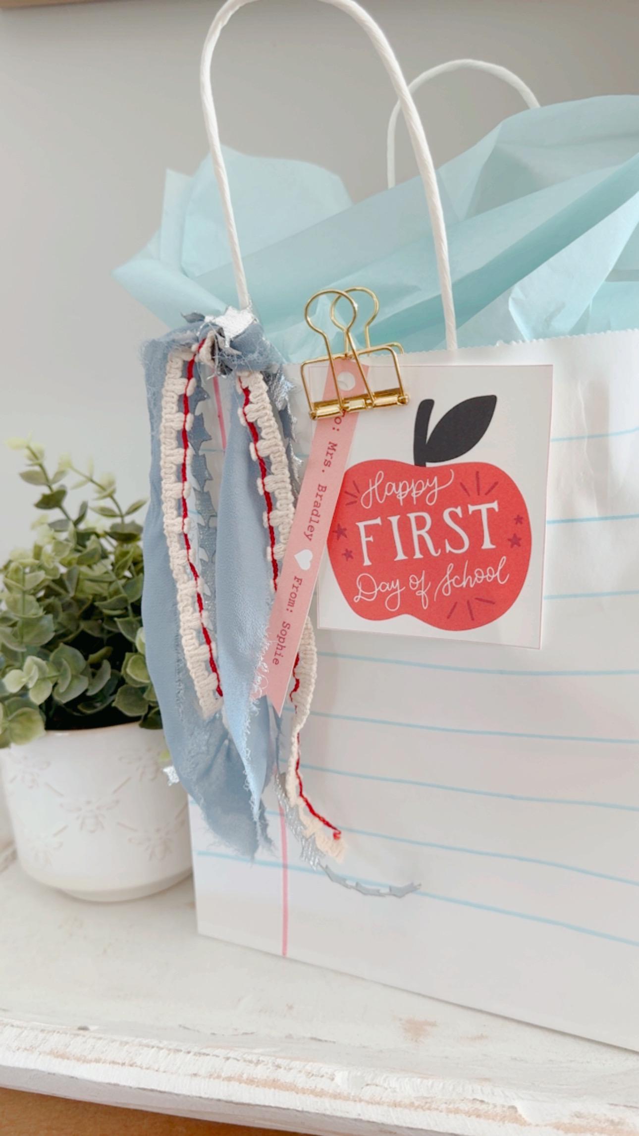 First Day of School Teacher Gift Tag, Printable Back to School Gift Tag ...