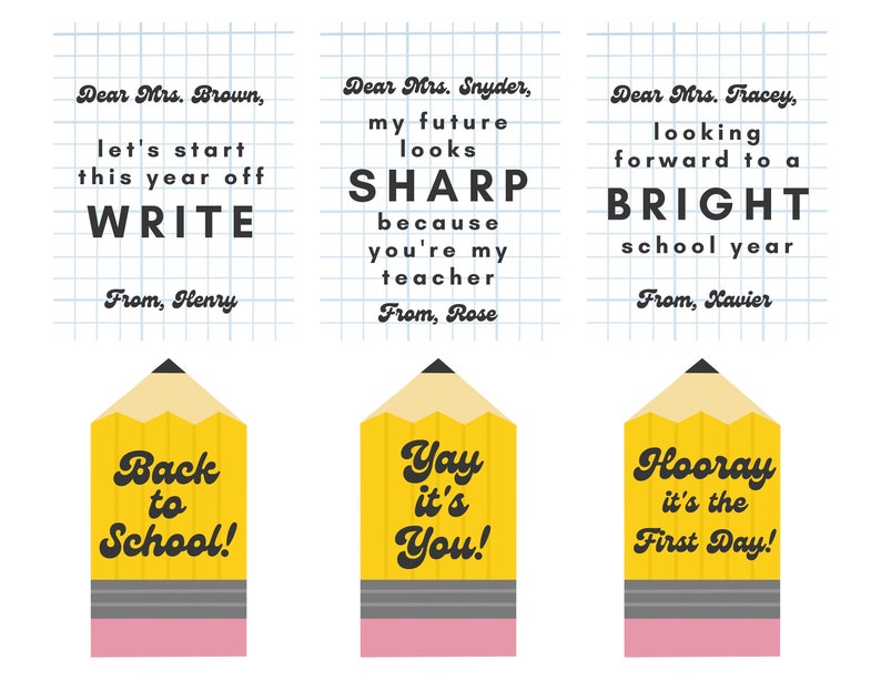 First Day of School Gift Tag, Back to School Gifts for Teachers ...
