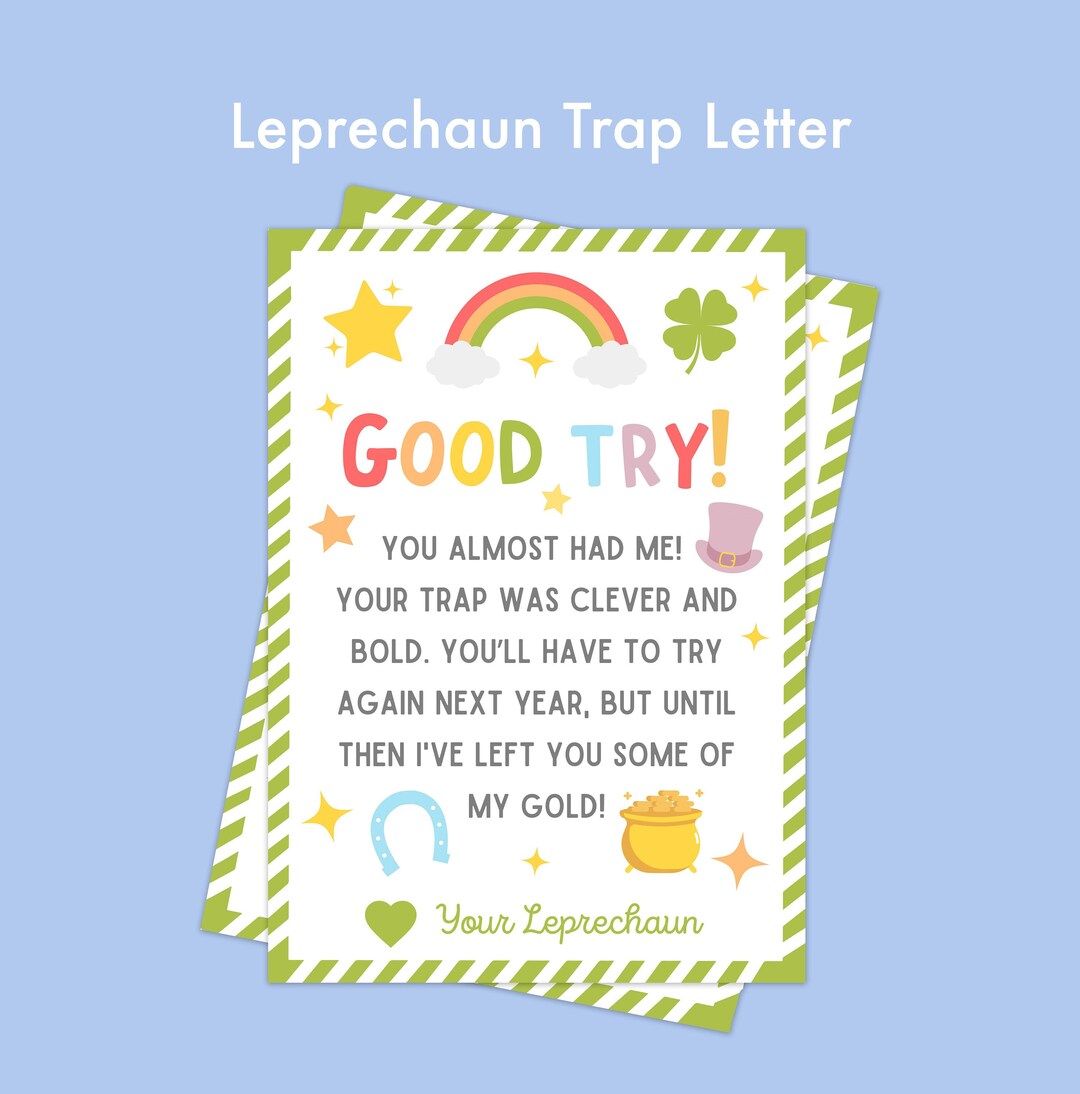 St Patricks Day Kids Printable, Leprechaun Letter Printable, Leprechaun ...