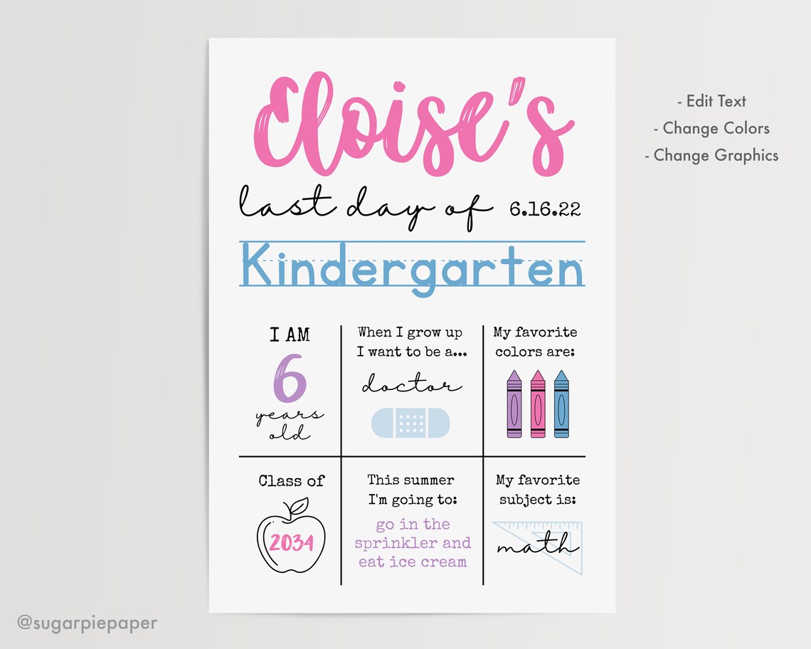 Last Day of School Sign End of School Year Sign Personalized - Etsy