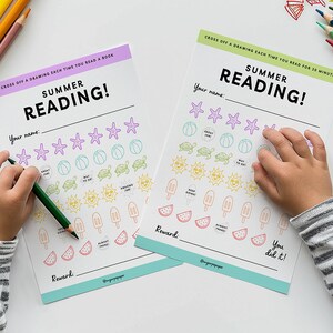Summer Reading Chart for Kids, Summer Chart for Kids, Summer Printables ...