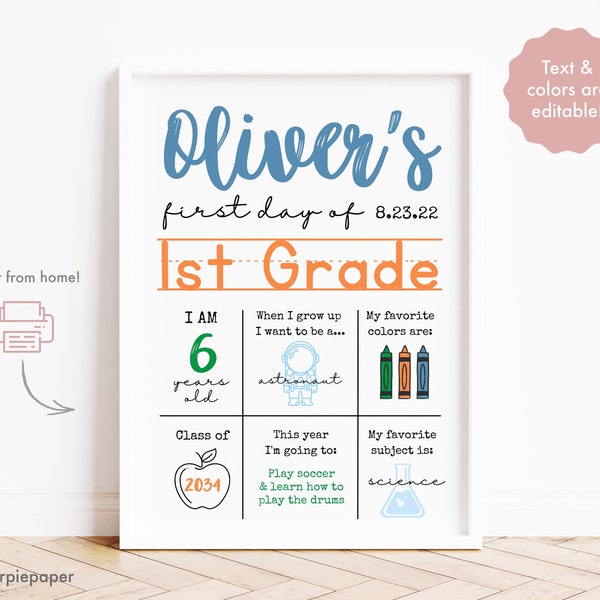 First Day of School Sign - Etsy