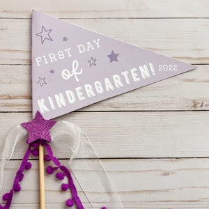First Day Kindergarten Flag Printable Back to School Pennant - Etsy