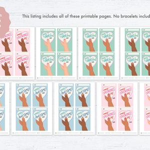 Friendship Bracelet Valentine Printable, Bracelet Valentines for Kids ...