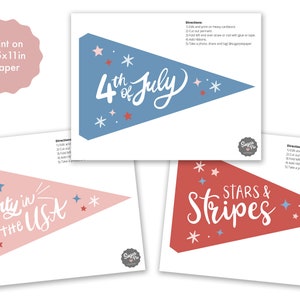 4th of July Pennant Flag, 4th of July Photo Props, 4th of July Kids ...