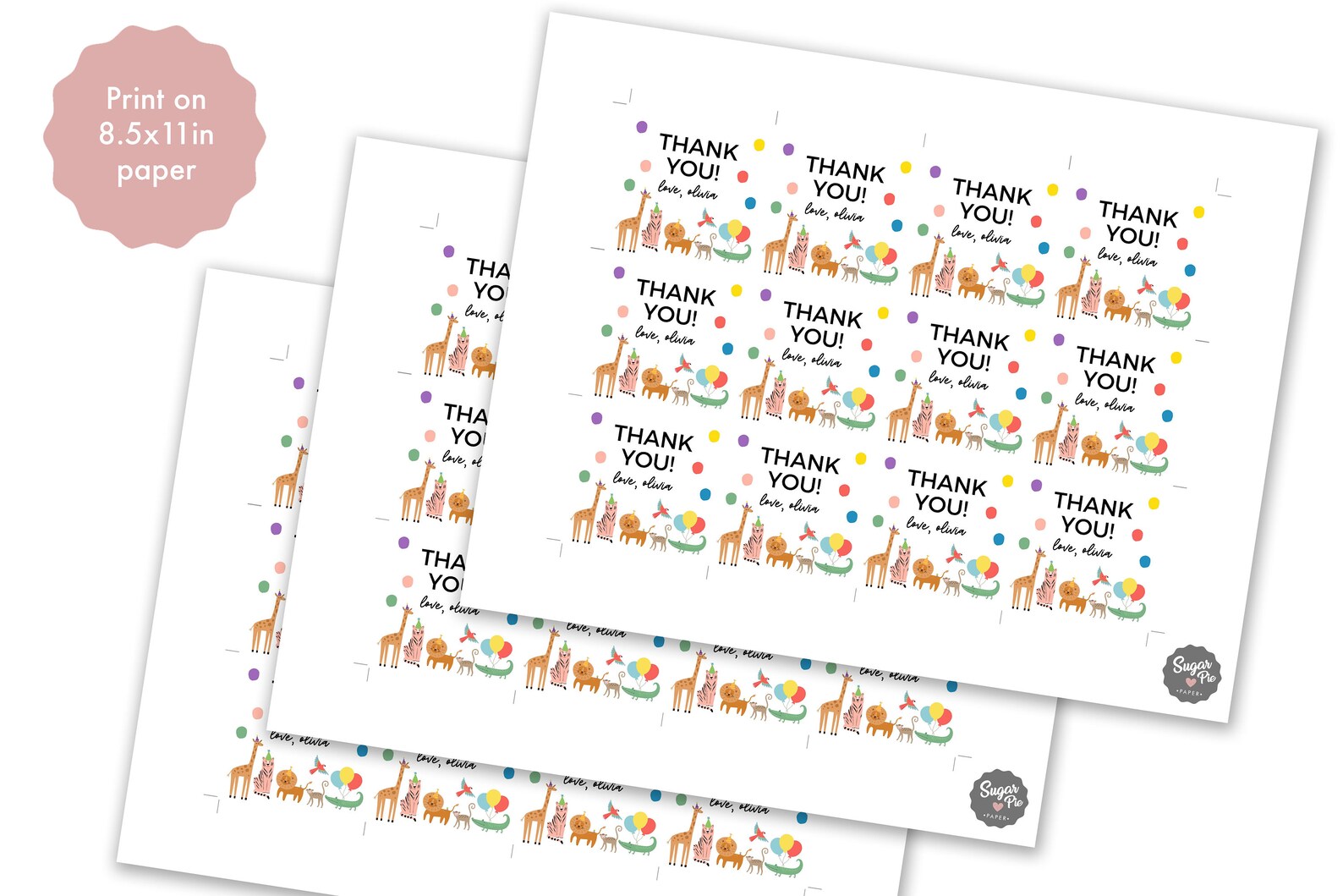 Animal Birthday Party Favor Tags, Party Animals Birthday Theme ...