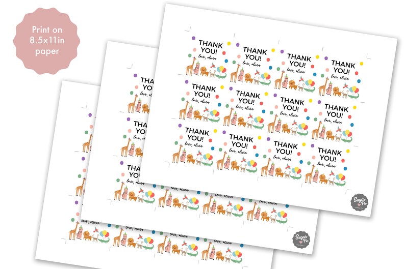 Animal Birthday Party Favor Tags, Party Animals Birthday Theme ...